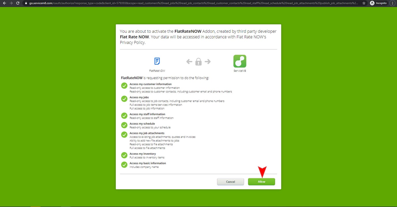 Connecting FlatRateNOW and ServiceM8