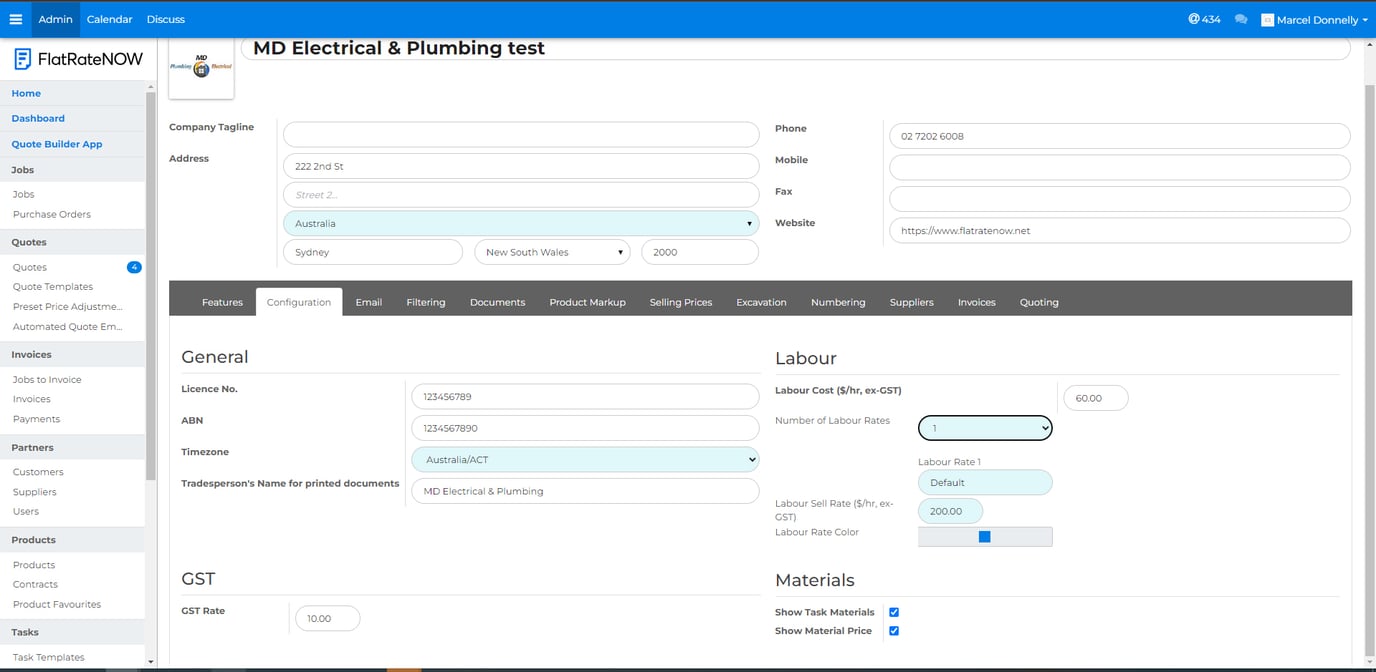 Setting up multiple labour rates